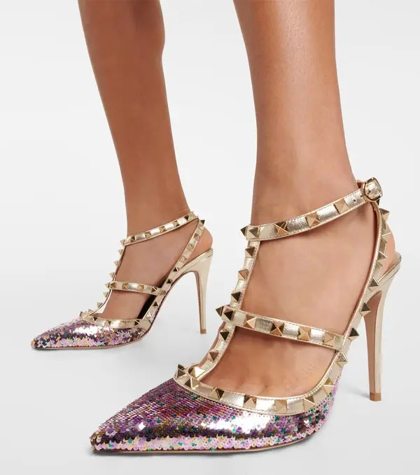 Valentino Garavani Rockstud Embellished Pumps - Multicoloured