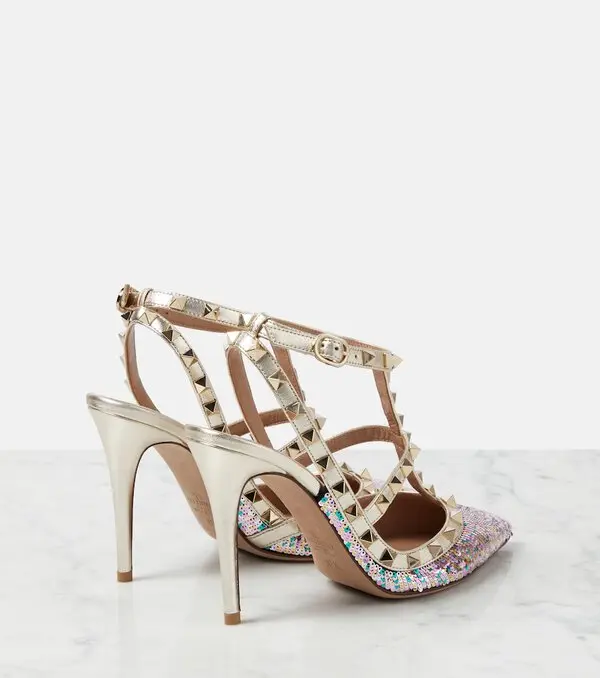Valentino Garavani Rockstud Embellished Pumps - Multicoloured