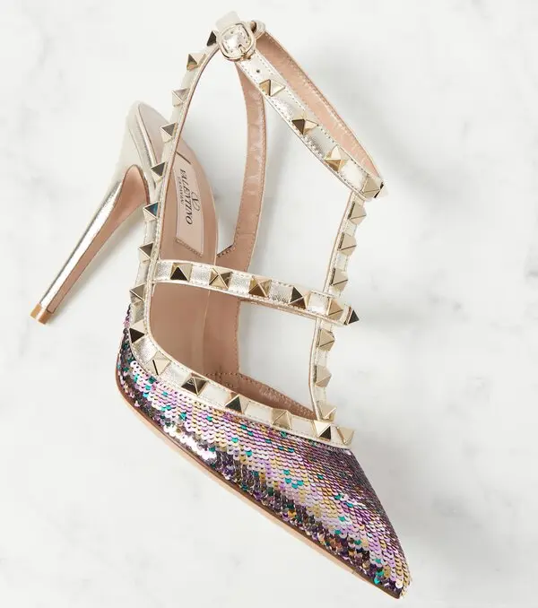 Valentino Garavani Rockstud Embellished Pumps - Multicoloured