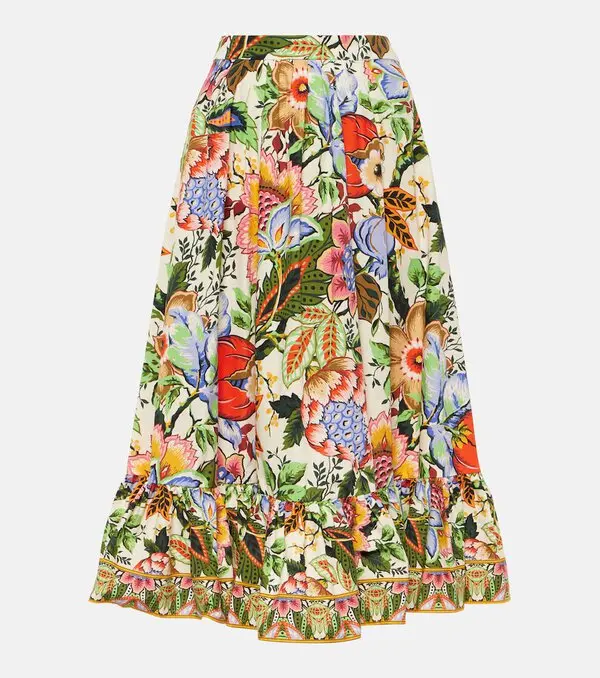 Etro High-rise Floral Midi Skirt