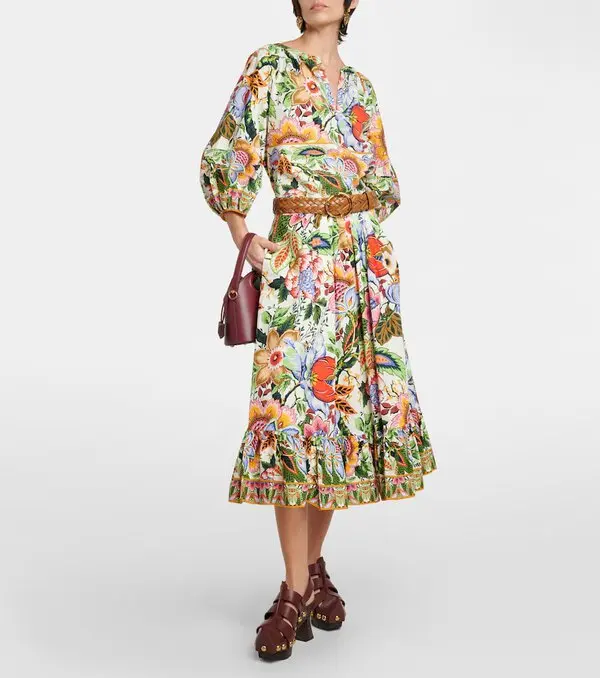 Etro High-rise Floral Midi Skirt