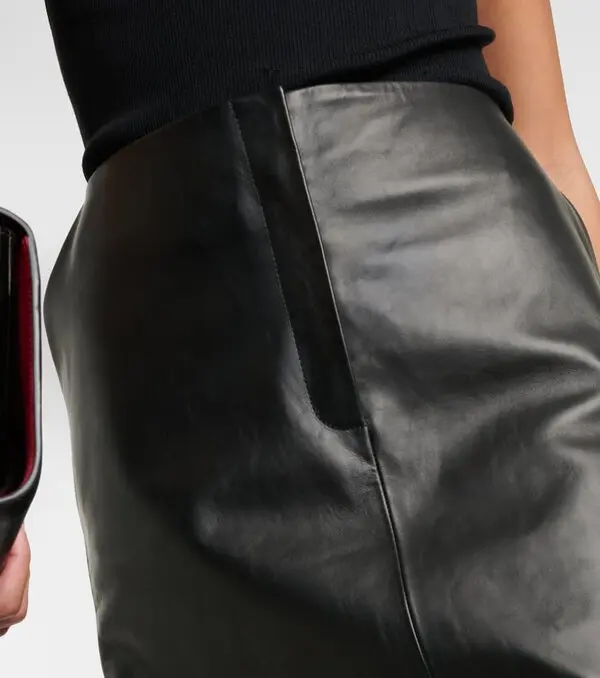 Magda Butrym Leather Midi Skirt