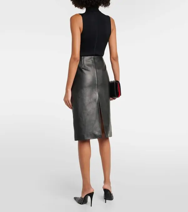 Magda Butrym Leather Midi Skirt