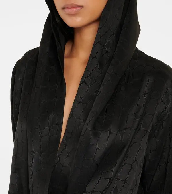 Alaïa Hooded Bodysuit In Noir