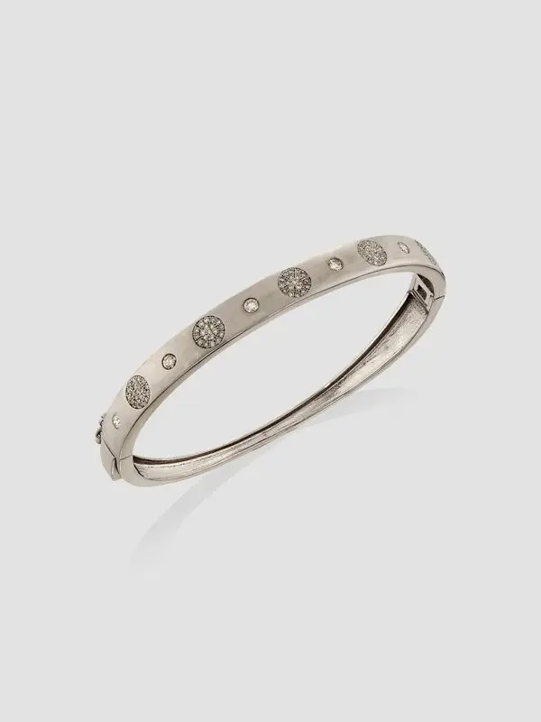 Nina Gilin Black Rhodium-plated & 0.80 Tcw Diamond Hinge Bracelet - Silver
