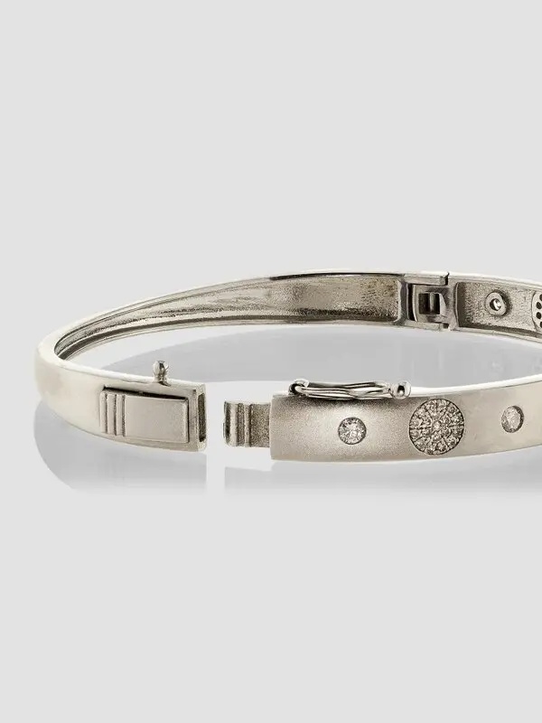 Nina Gilin Black Rhodium-plated & 0.80 Tcw Diamond Hinge Bracelet