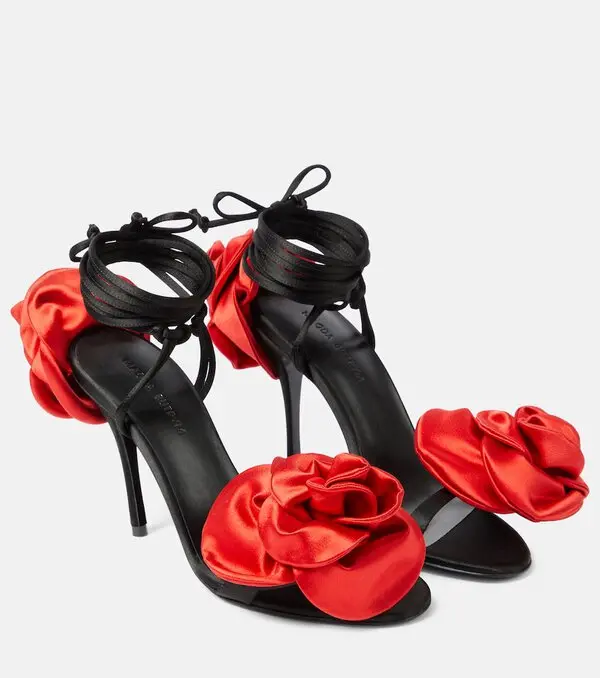 Magda Butrym Floral Slingback Sandals - Black