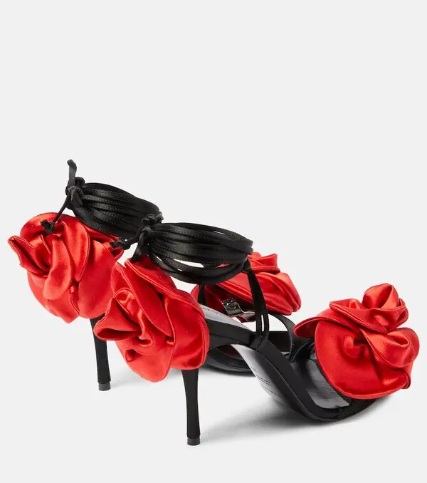 Magda Butrym Floral Slingback Sandals - Black