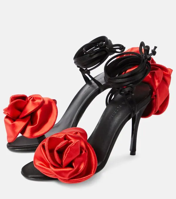 Magda Butrym Floral Slingback Sandals - Black