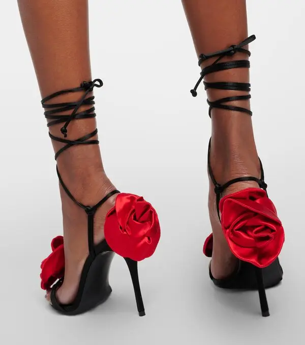 Magda Butrym Floral Slingback Sandals - Black