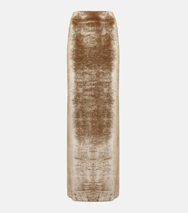 Brunello Cucinelli High-rise Velvet Maxi Skirt