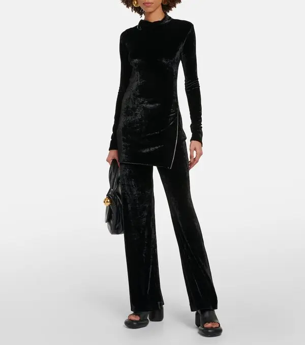 JIL SANDER Velvet Top - Black