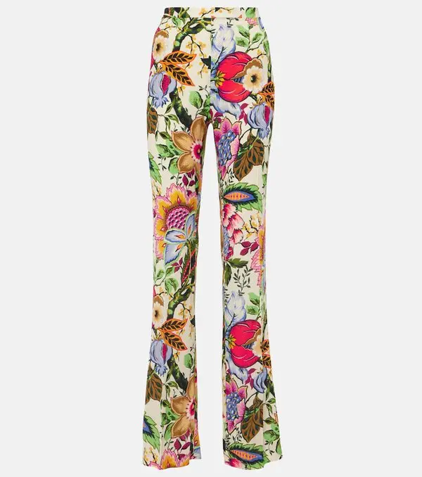 Etro High-rise Straight Pants - Multicoloured