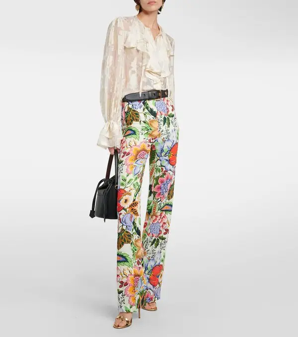 Etro High-rise Straight Pants - Multicoloured