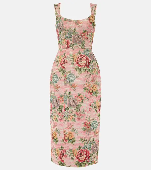 MARKARIAN Floral Bustier Midi Dress