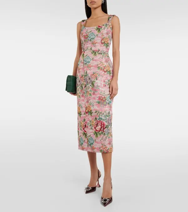 MARKARIAN Floral Bustier Midi Dress
