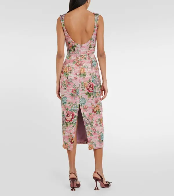 MARKARIAN Floral Bustier Midi Dress