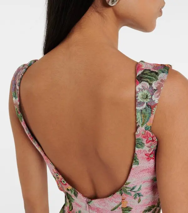 MARKARIAN Floral Bustier Midi Dress
