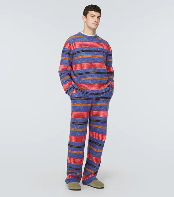 THE ELDER STATESMAN Jasper Striped Cashmere-blend Pants