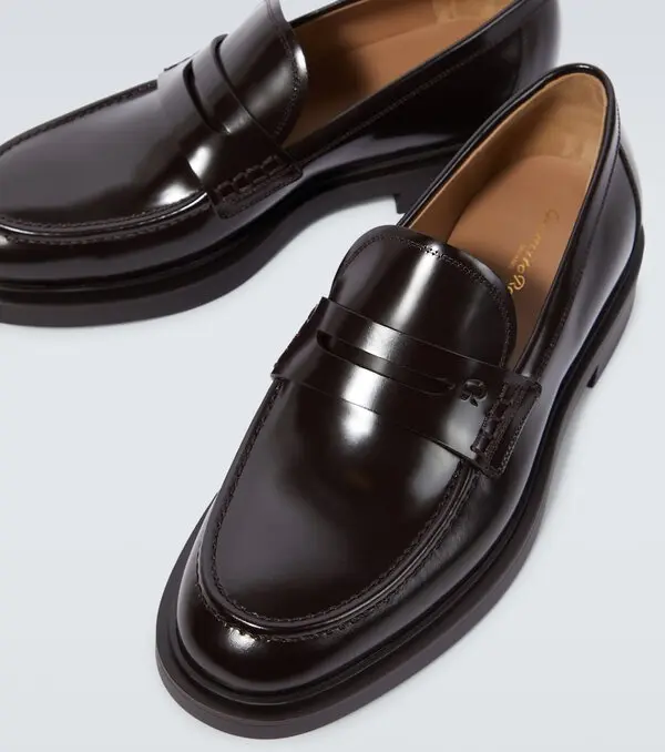 GIANVITO ROSSI Harris Leather Penny Loafers - Brown