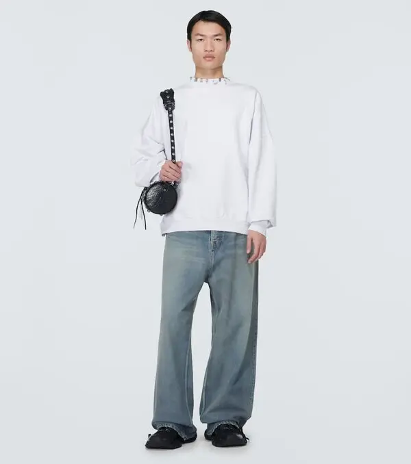 Balenciaga Pierced Round Fleece Sweatshirt