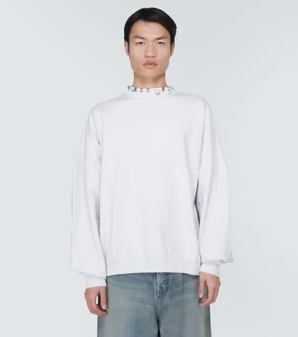 Balenciaga Pierced Round Fleece Sweatshirt