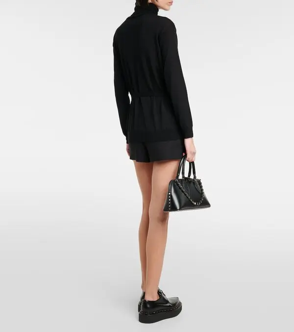 Valentino Garavani Belted Virgin Wool Turtleneck Sweater