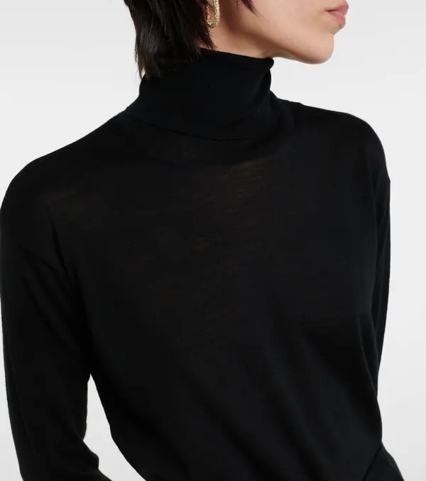 Valentino Garavani Belted Virgin Wool Turtleneck Sweater