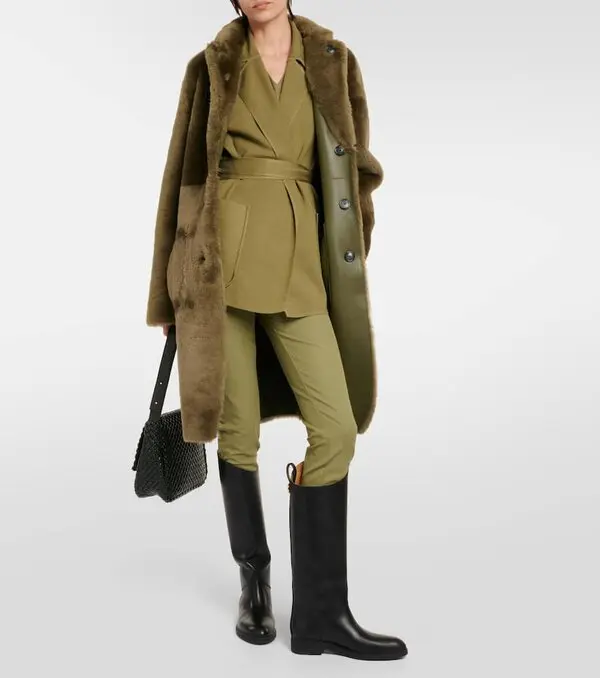 JOSEPH Mid-rise Gabardine Leggings - Green