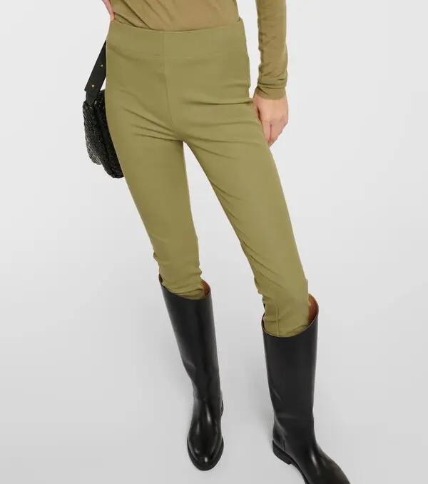 JOSEPH Mid-rise Gabardine Leggings - Green