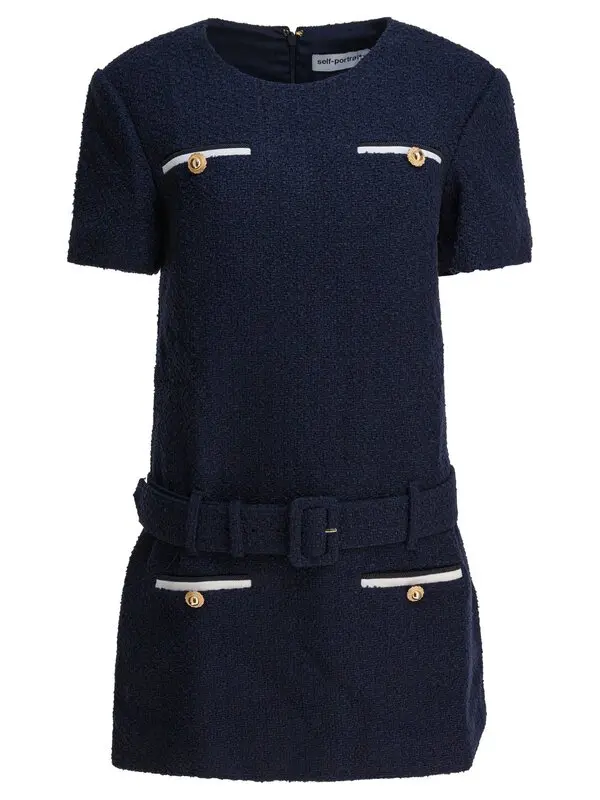 SELF-PORTRAIT Bouclé Sheath Dress