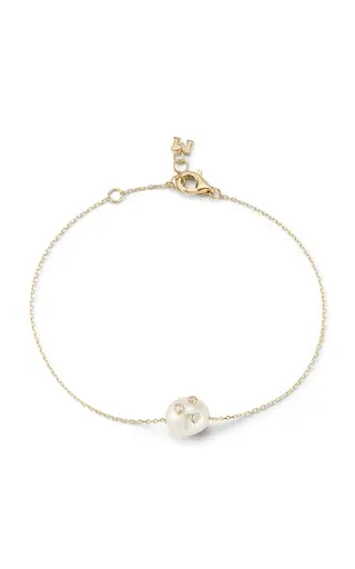 Mateo 14k Yellow Gold Diamond, Pearl Bracelet