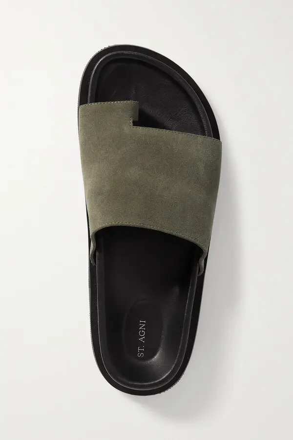 ST. AGNI Net Sustain Loe Suede Slides
