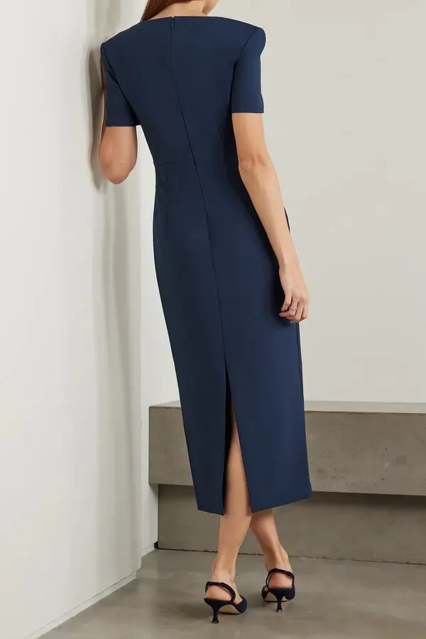 Roland Mouret Blue Peplum Dress With Sleeves Roland Mouret Belted