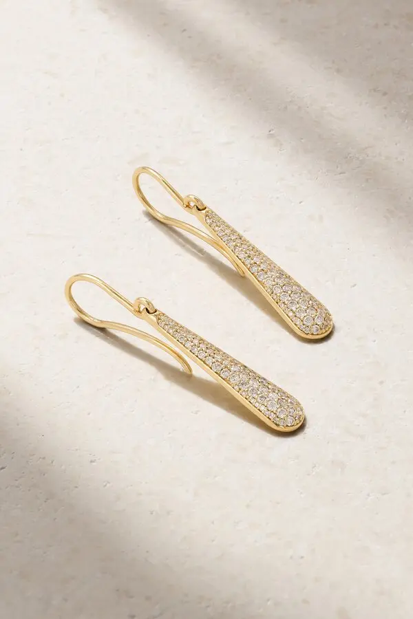 JENNIFER MEYER Dome Drop 18-karat Diamond Earrings - Gold