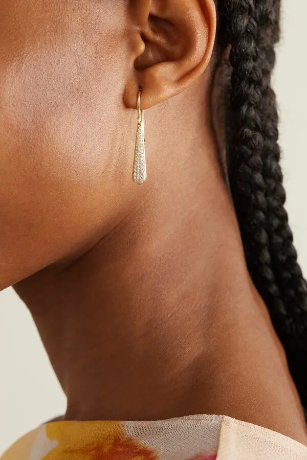 JENNIFER MEYER Dome Drop 18-karat Diamond Earrings