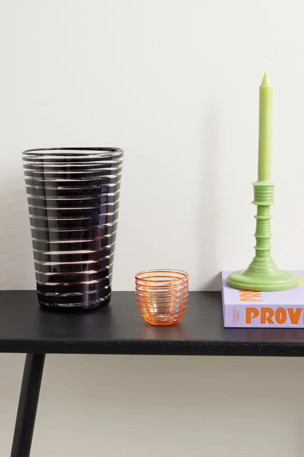 YALI GLASS A Nastro Striped Glass Vase