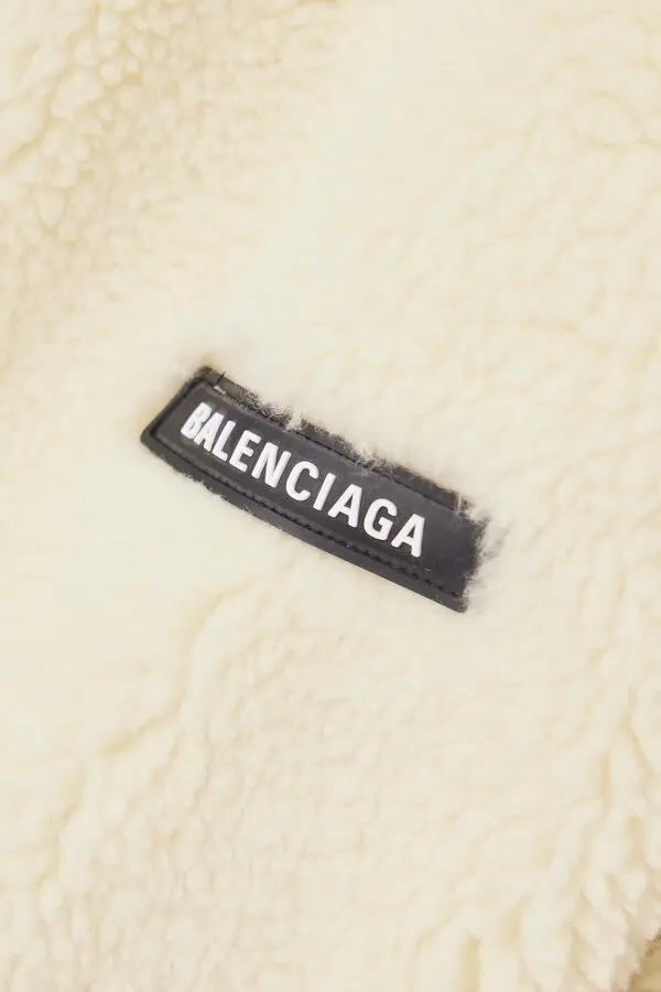 Balenciaga Oversized Hooded Faux Shearling Jacket