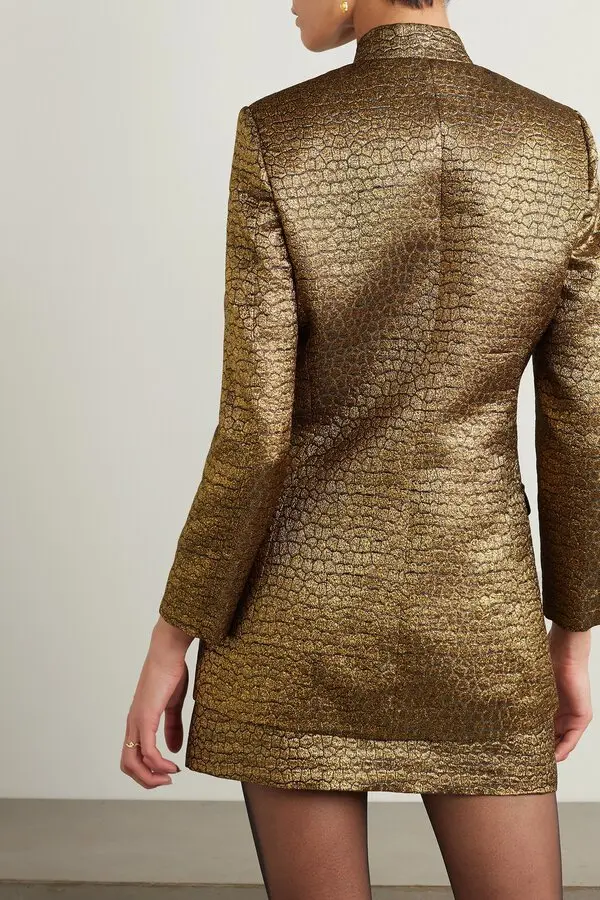 LIBEROWE Net Sustain Raja Crystal-embellished Metallic Jacquard Jacket - Gold