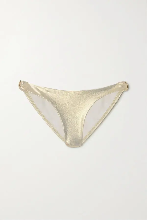 Melissa Odabash Stockholm Metallic Bikini Briefs - Gold