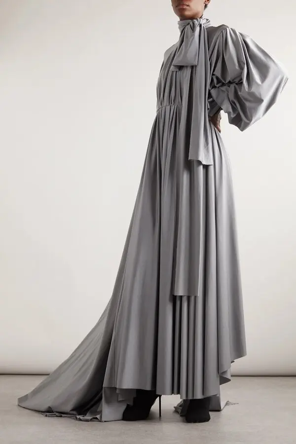 balenciaga silver dress Balenciaga Sequined Stretch-knit Turtleneck Maxi Dress - Women - Black Dresses