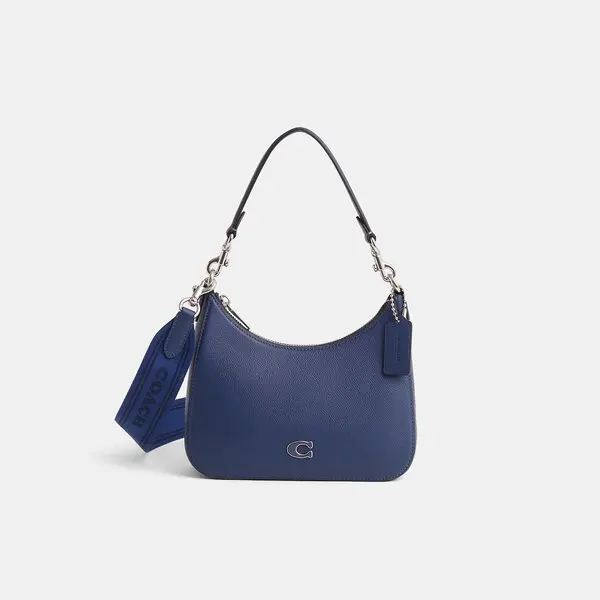 COACH Restored Hobo Crossbody With Signature Canvas - Deep Blue