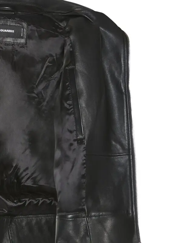 Dsquared2 Kiodo Leather Zip Jacket In Black - 53% Off | Editorialist