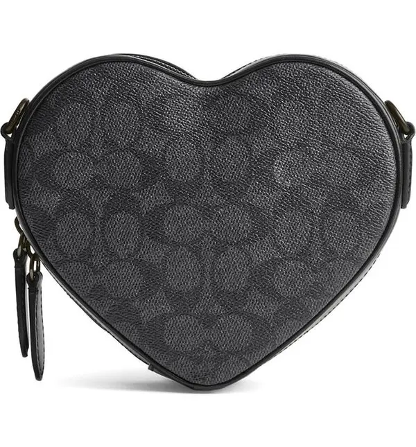 COACH Signature Coated Canvas Heart Crossbody Bag