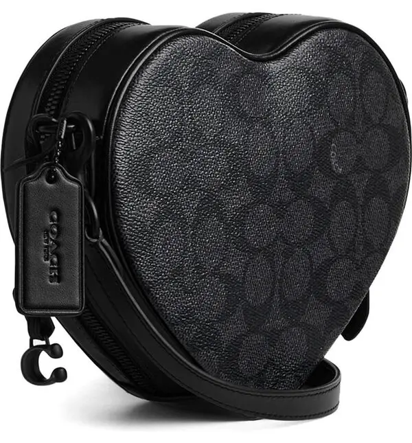 COACH Signature Coated Canvas Heart Crossbody Bag