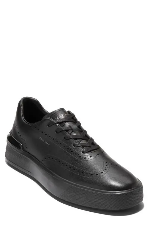 Cole Haan Grandpro Crew Wing Tip Sneaker - Black/Black | Editorialist