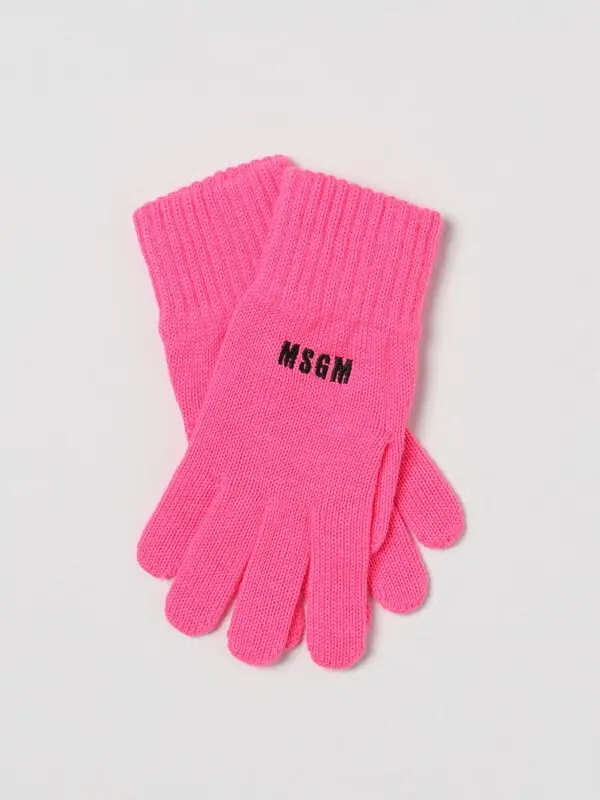 MSGM Wool Blend Gloves - Fuchsia