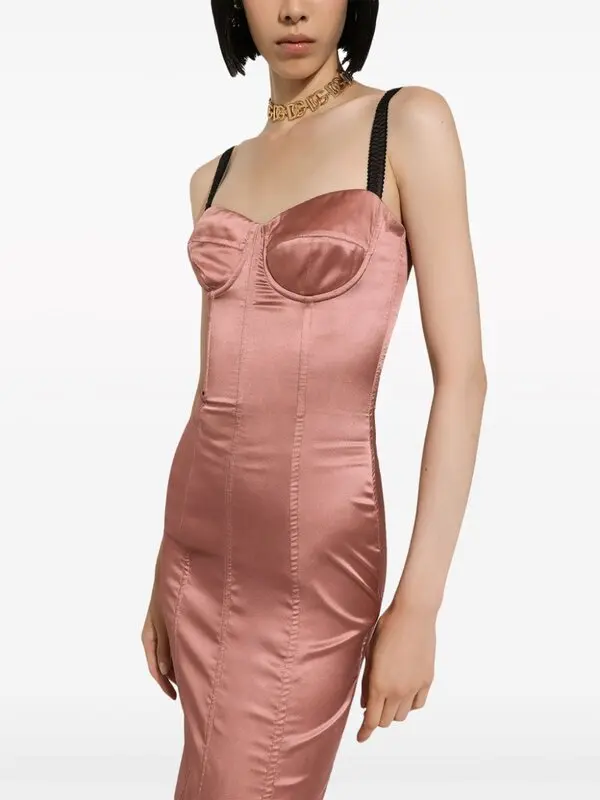 Dolce & Gabbana Satin Corset Dress - Pink