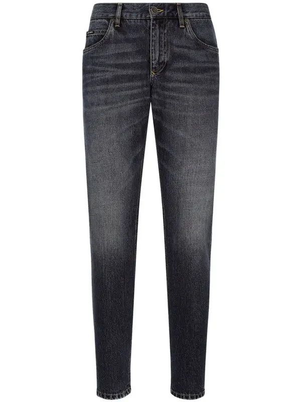 Dolce & Gabbana Straight-leg Cotton Jeans - Blue