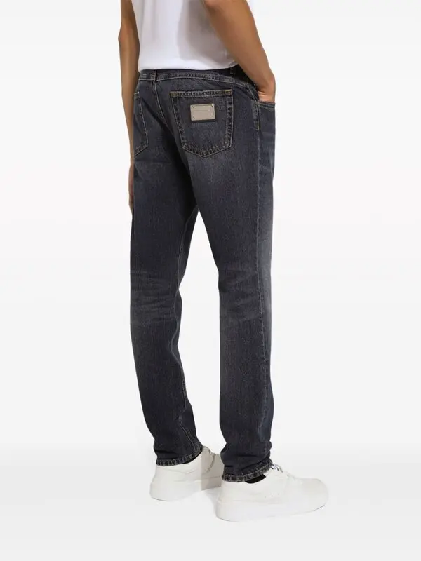 Dolce & Gabbana Straight-leg Cotton Jeans - Blue